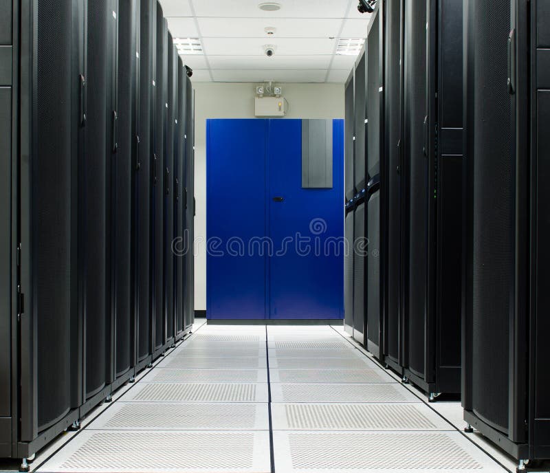 Server Room Store Black Rack Stock Image - Image of business, black ...
