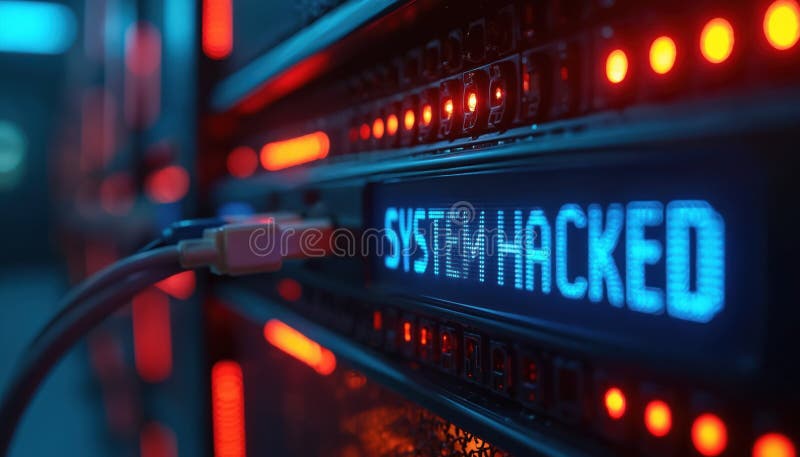 System Hacked Warning stock photo. Image of attack, cybersecurity ...