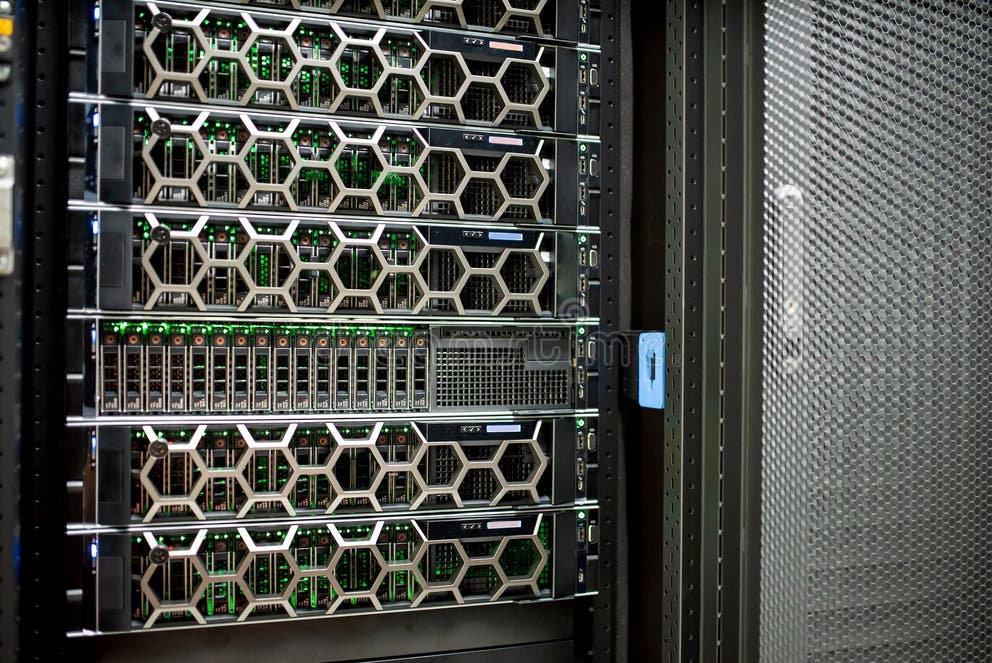 The Server Room Tells the Computer Server that is Working Continuously ...