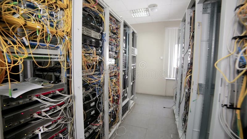 Server Room Units, Data Center Terminals with Cables, Wires. Stock ...