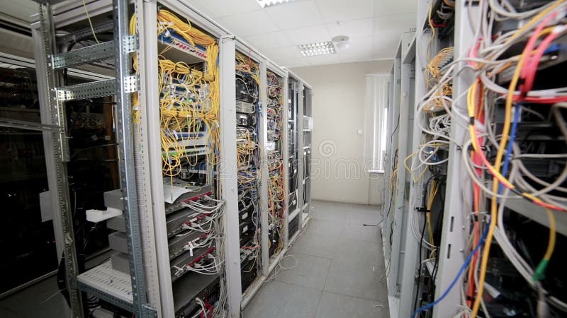 Server Room Units, Data Center Terminals with Cables, Wires. Stock ...