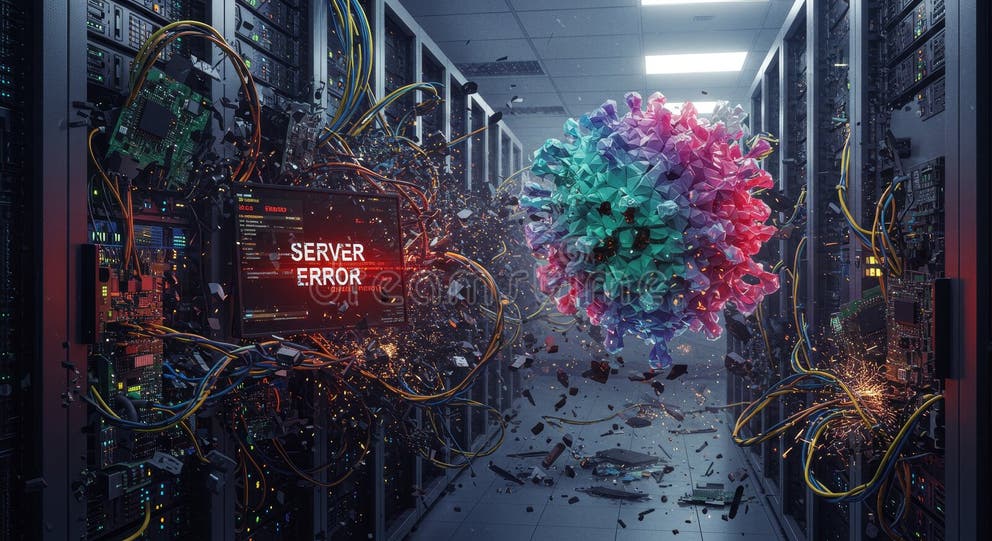Server Room Virus Attack a Virus Attacks a Server Room Causing ...