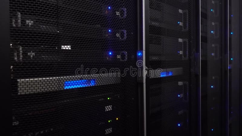 Supercomputer. Server Room Data Center with Working Server Racks Stock ...