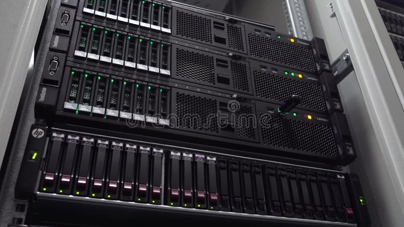 Supercomputer. Server Room Data Center with Working Server Racks Stock ...