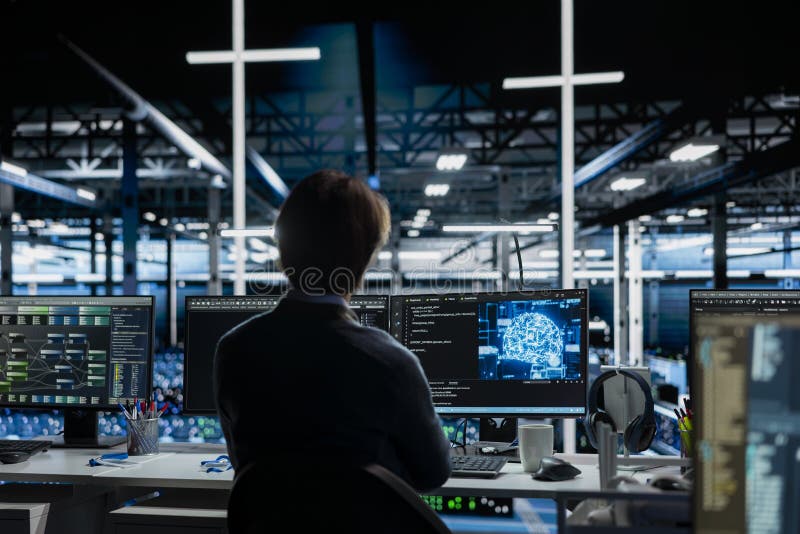 Server Room it Worker Deploying AI Tools To Automate Repetitive Workflows Stock Photo - Image of ...