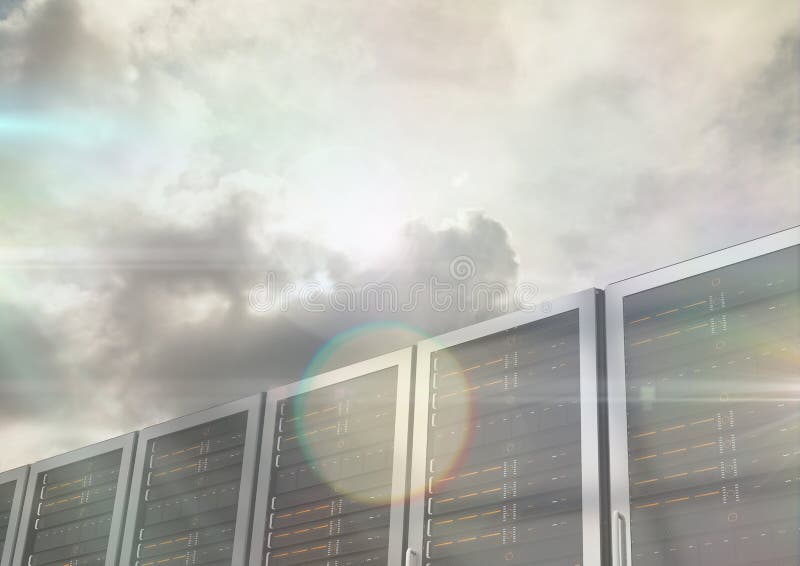 Server Rooms Arranged in a Rows Stock Photo - Image of storage ...