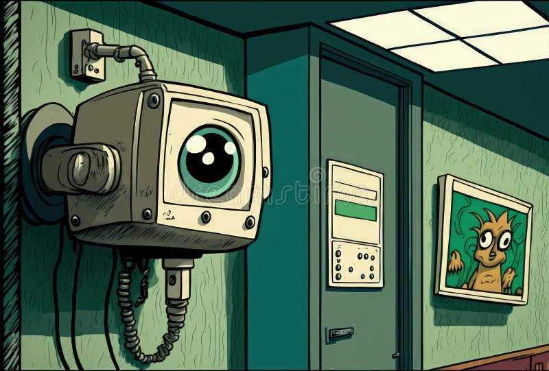 A Server Rooms Cctv Security Surveillance Camera Stock Illustration ...