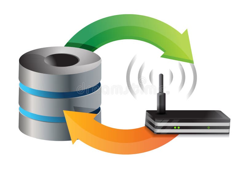 Server and Router Connected To the Network Stock Illustration ...