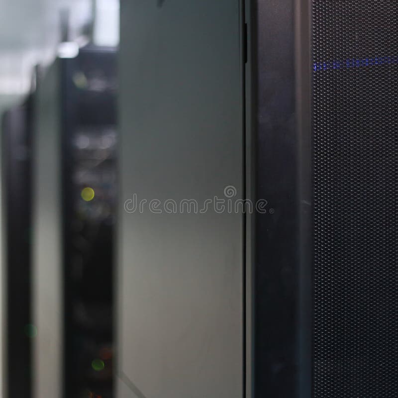 Server Rows Cabins Equipped Cooled Server Room Stock Image - Image of ...