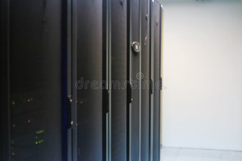 Server Rows Cabins Equipped Cooled Server Room Stock Photo - Image of ...