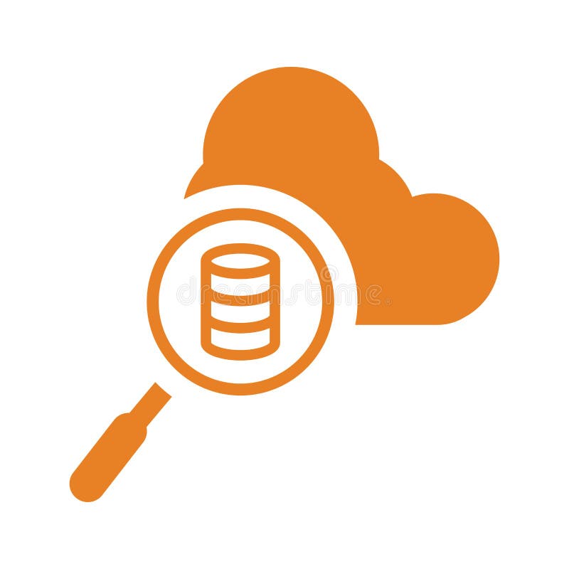 Server, Search Database Icon.Orange Vector Symbol Stock Illustration ...