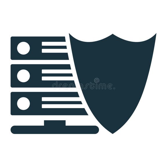 Server Security Protecting Data Center with Shield Icon Stock Vector ...