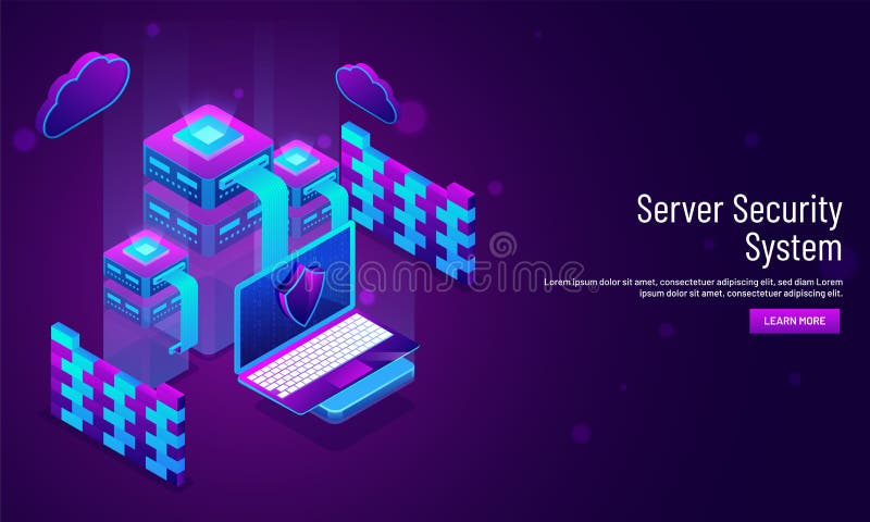 Server Security System Concept Based Landing Page Design with is Stock ...