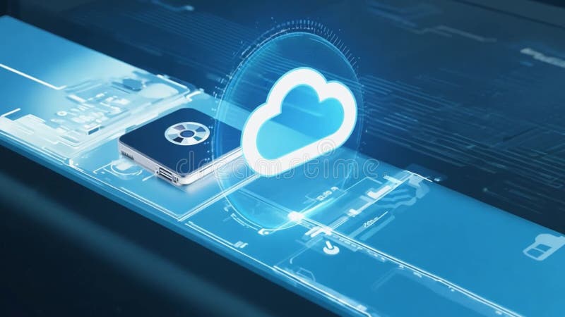 Server Sending Data To Cloud Computing System on Motherboard Stock ...