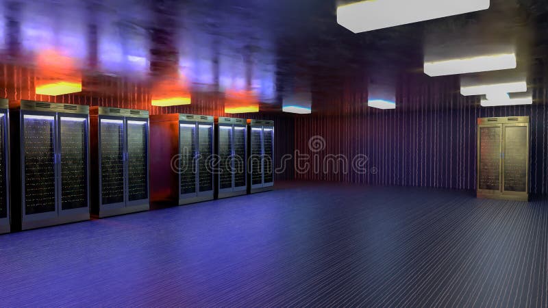 Server Servers Room Data Center Backup Mining Hosting Mainframe Farm And Computer Rack