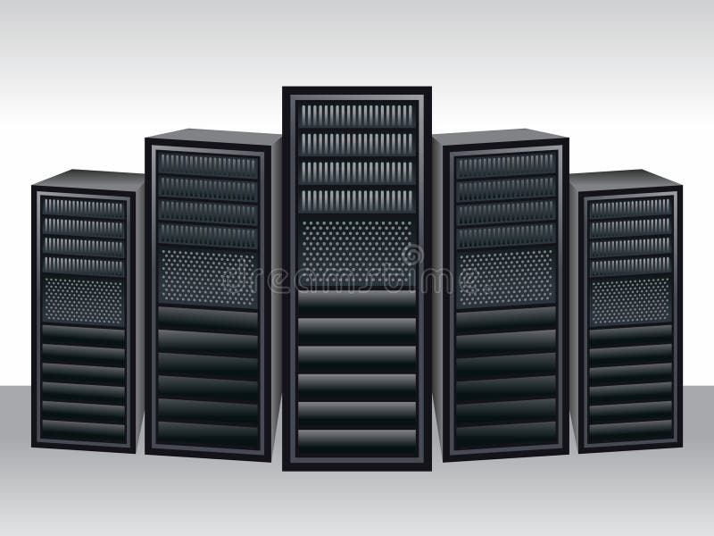 3D Server Farm Computer Illustration Stock Illustration - Illustration ...