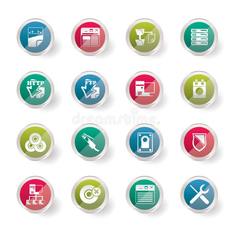 Server side icon set stock vector. Illustration of explorer - 10080575