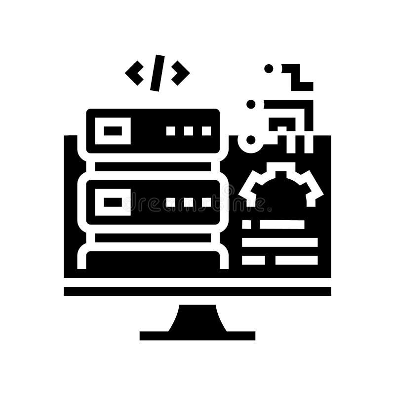 Server Software Glyph Icon Vector Illustration Stock Vector ...