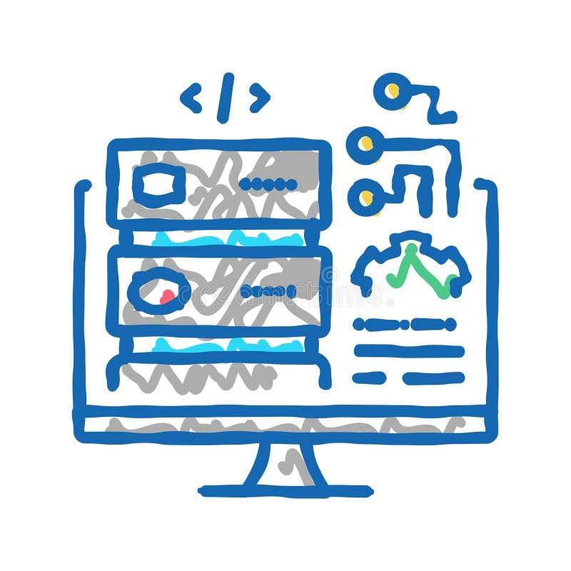 Server Software Icon Doodle Illustration Stock Illustration ...