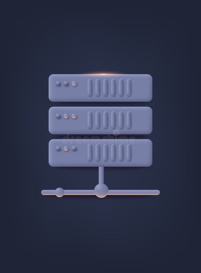 Server Stack Connected by Network Lines, Illustrating Data Center and Infrastructure for Cloud ...