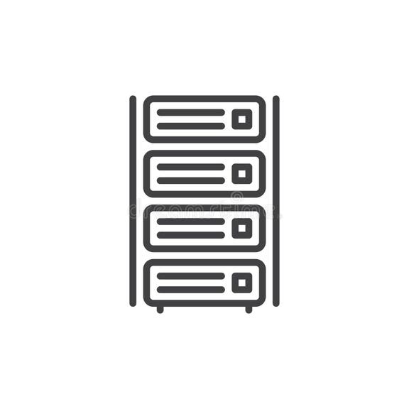 Server Stack Data Line Icon Stock Vector - Illustration of stack ...