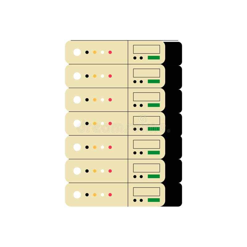 Server Stack in Flat Vector Illustration Symbolizing Data Storage ...