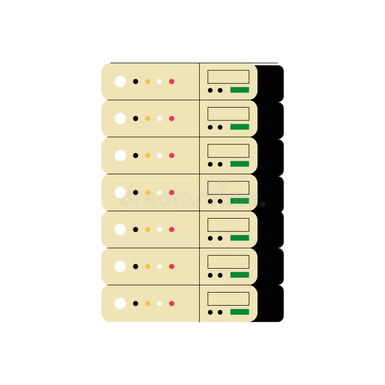 Server Stack in Flat Vector Illustration Symbolizing Data Storage ...