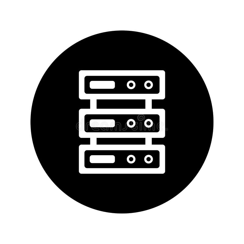 Server, Storage Icon. Rounded Vector Design Stock Vector - Illustration ...