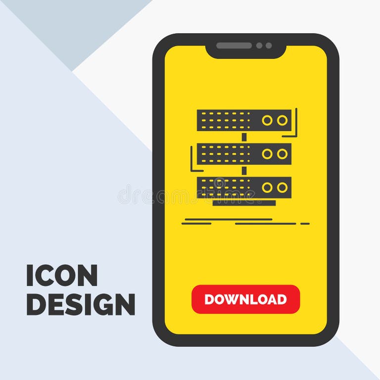 Server, Storage, Rack, Database, Data Glyph Icon in Mobile for Download ...