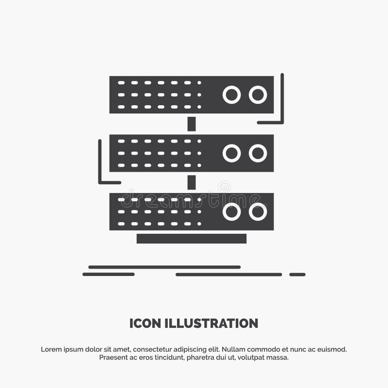 Server, Storage, Rack, Database, Data Icon. Glyph Vector Gray Symbol ...