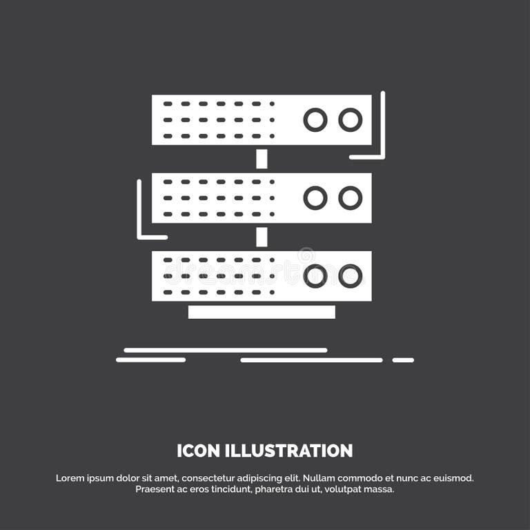 Server, Storage, Rack, Database, Data Icon. Glyph Vector Symbol for UI and UX, Website or Mobile ...