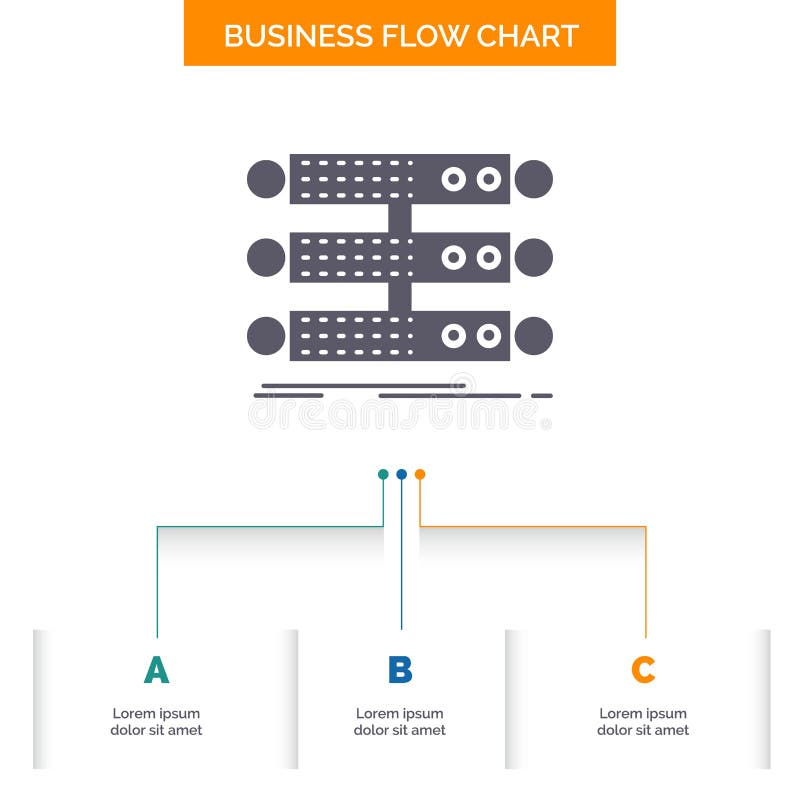Server, Structure, Rack, Database, Data Business Flow Chart Design with ...