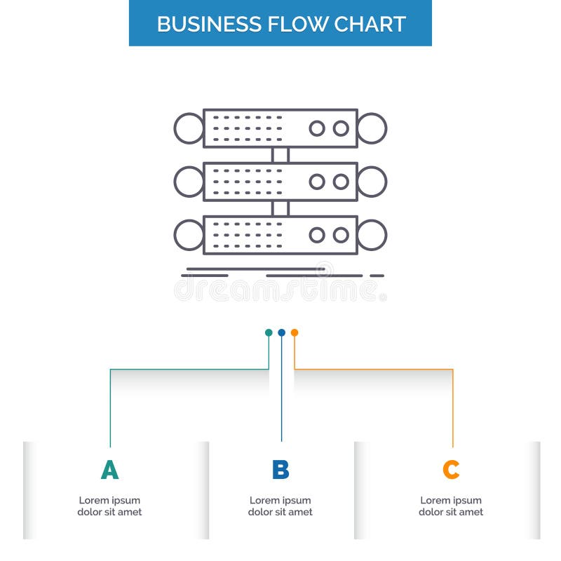 Server, Structure, Rack, Database, Data Business Flow Chart Design with ...