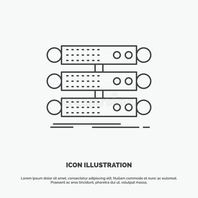 Server, Structure, Rack, Database, Data Icon. Line Vector Gray Symbol ...