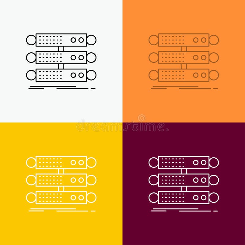 Server, Structure, Rack, Database, Data Icon Over Various Background. Line Style Design ...