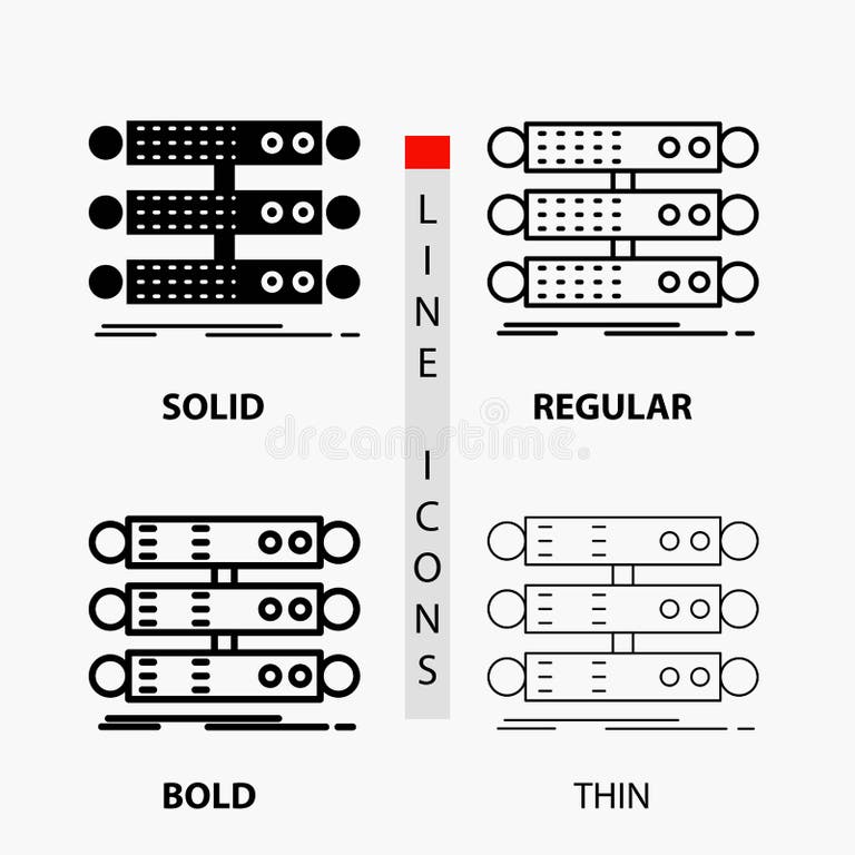 Server, Structure, Rack, Database, Data Icon in Thin, Regular, Bold ...