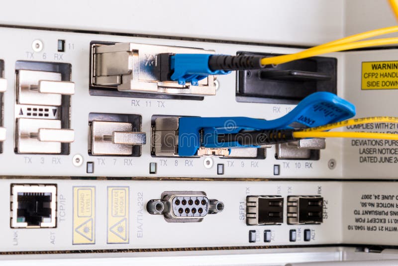 Server Switch and Fiber Optic Cables Stock Image - Image of ...