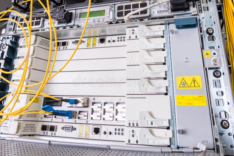 Server Switch and Fiber Optic Cables Stock Photo - Image of modern ...