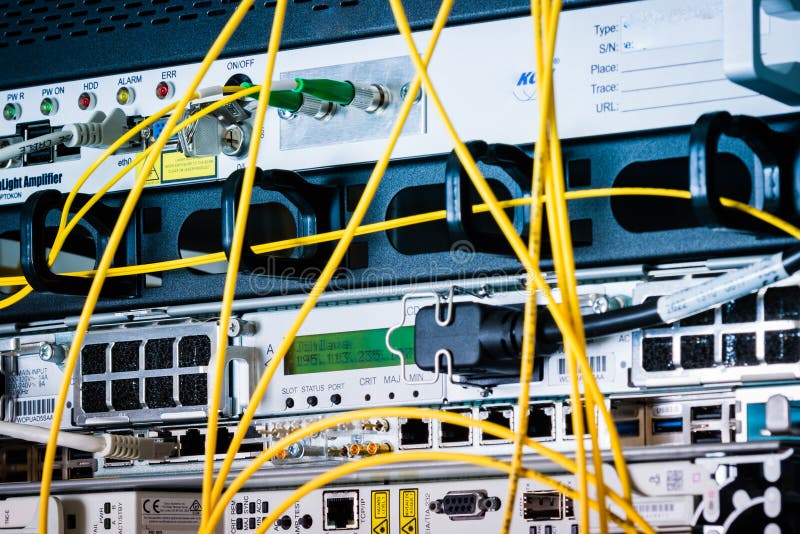 Server Switch and Fiber Optic Cables Stock Image - Image of internet ...