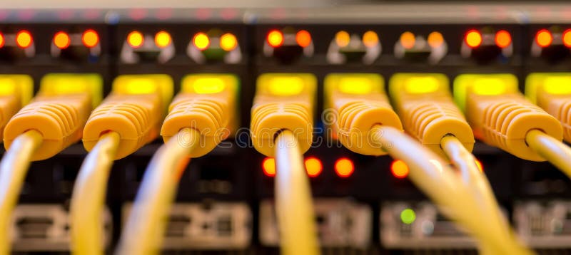 Server Switch Linked with High Speed Lan Fiber Optic Connection for ...