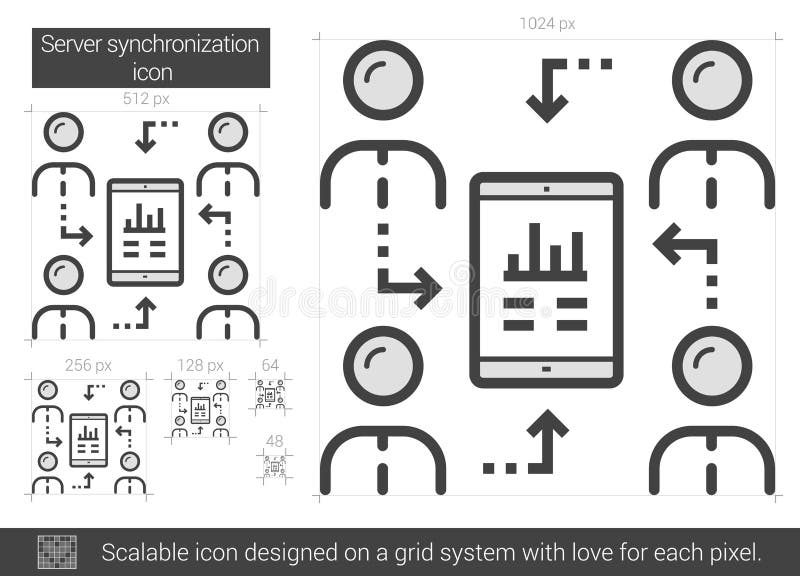 Server Synchronization Line Icon. Stock Vector - Illustration of ...