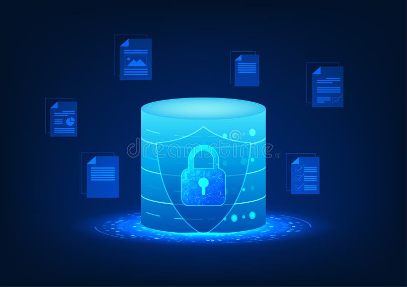 Server Technology with Lock and Shield on the Front, Showing Cyber ...