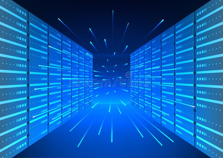 Server Technology Servers are Located in a Room with a Beam of Light ...