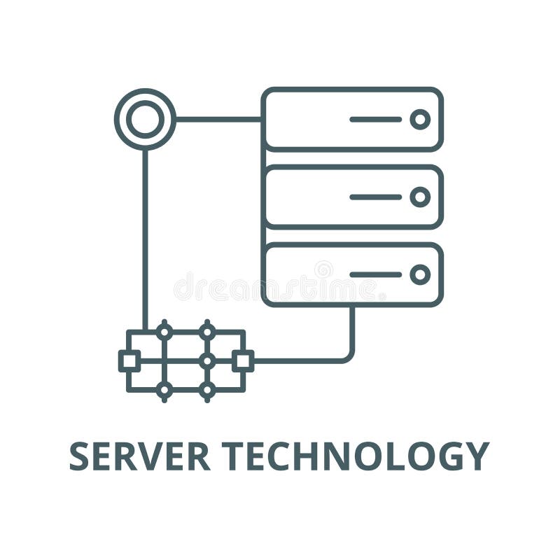 Server Box Linear Icon Concept. Server Box Line Vector Sign, Symbol ...