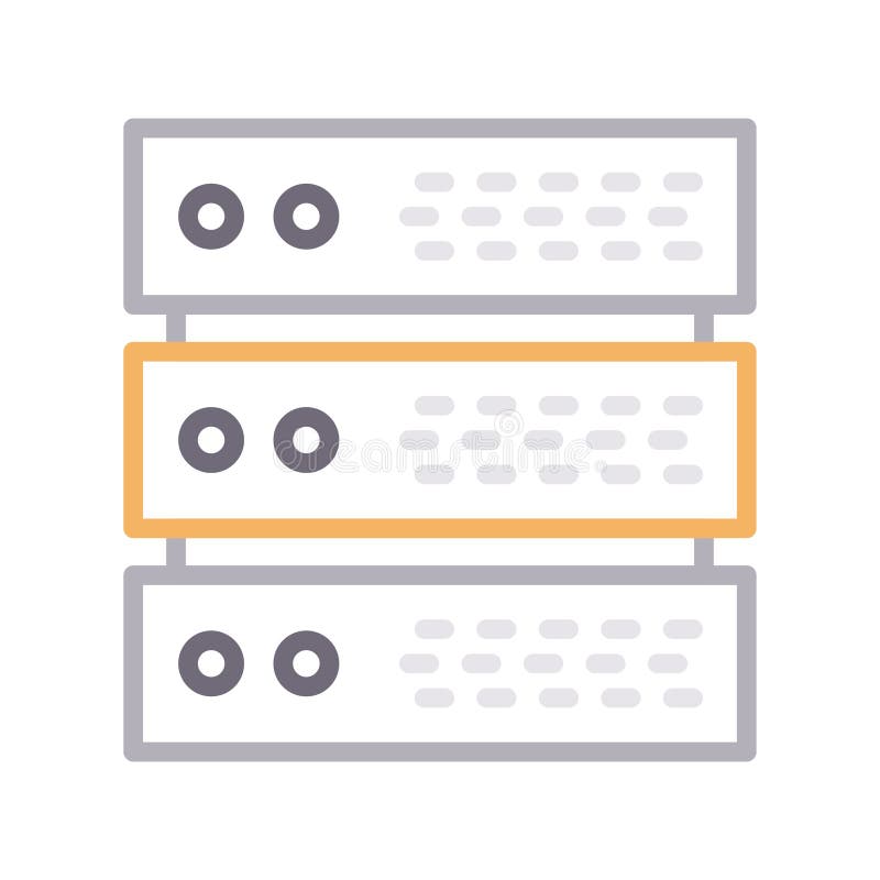 Server Thin Color Lline Vector Icon Stock Illustration - Illustration ...