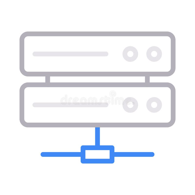 Server Thin Line Color Vector Icon Stock Vector - Illustration of ...