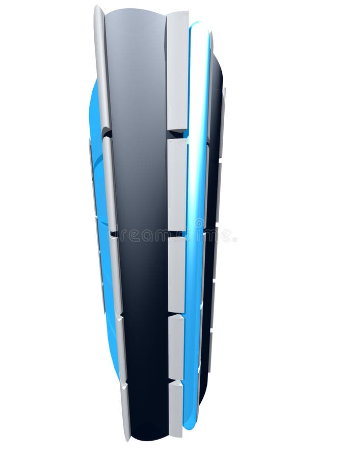 Metallic grey server tower stock illustration. Illustration of tower ...