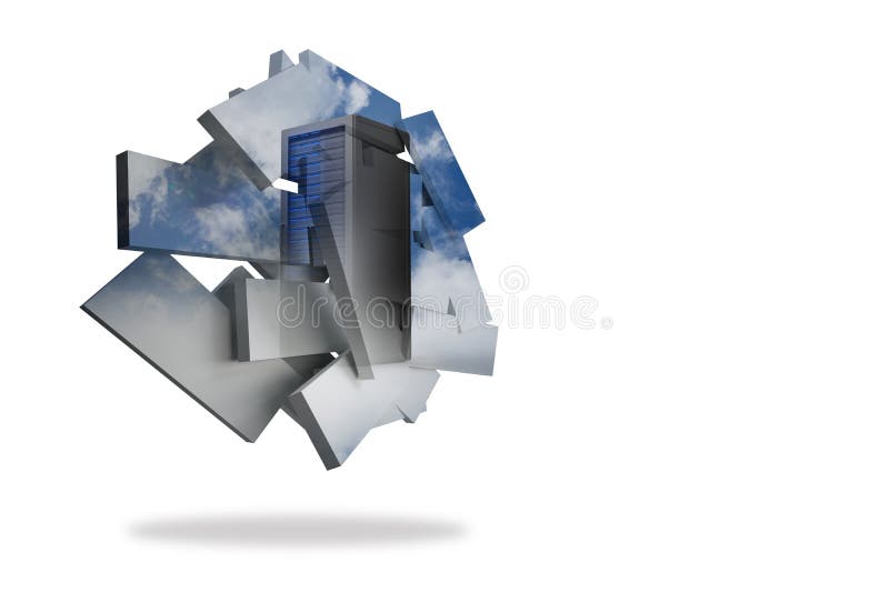 Server Tower on Abstract Screen Stock Illustration - Illustration of ...