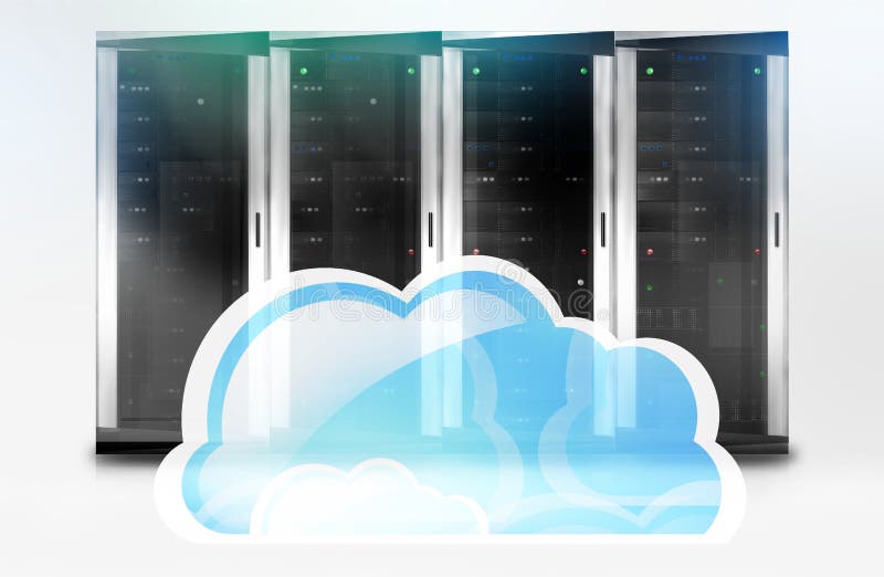 Server Tower Cloud-Computing Stock Illustration - Illustration of sata ...