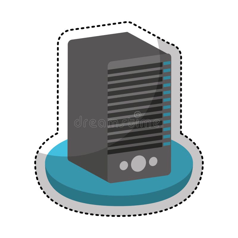 Server tower isolated icon stock illustration. Illustration of desktop ...